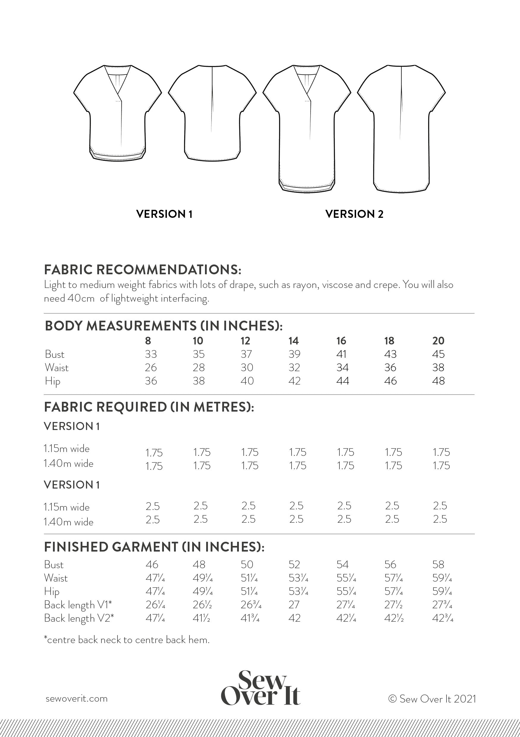 Cora Top - Woven Top Sewing Pattern - Sew Over It