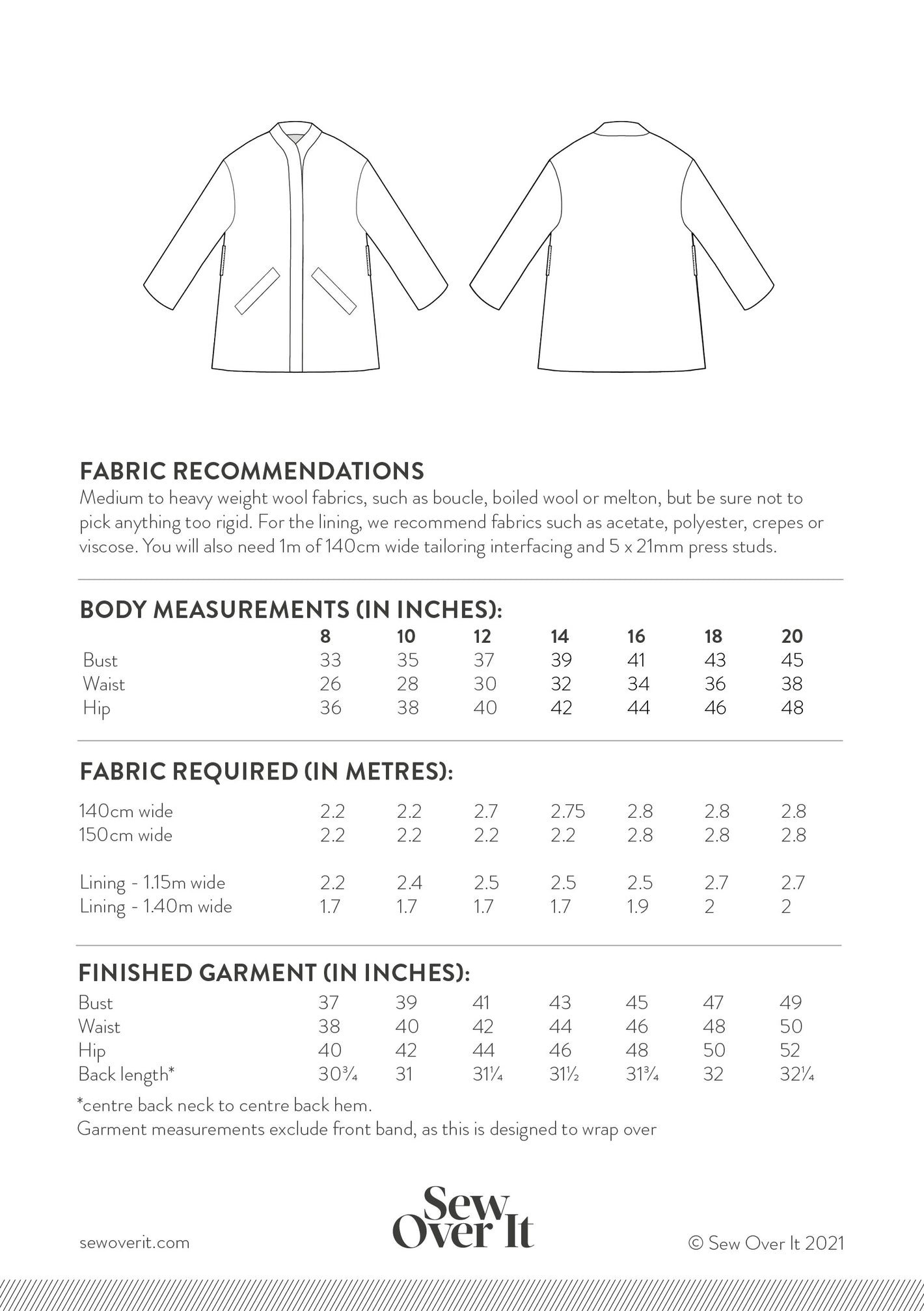 Dahlia Coat PDF Sewing Pattern - Sew Over It