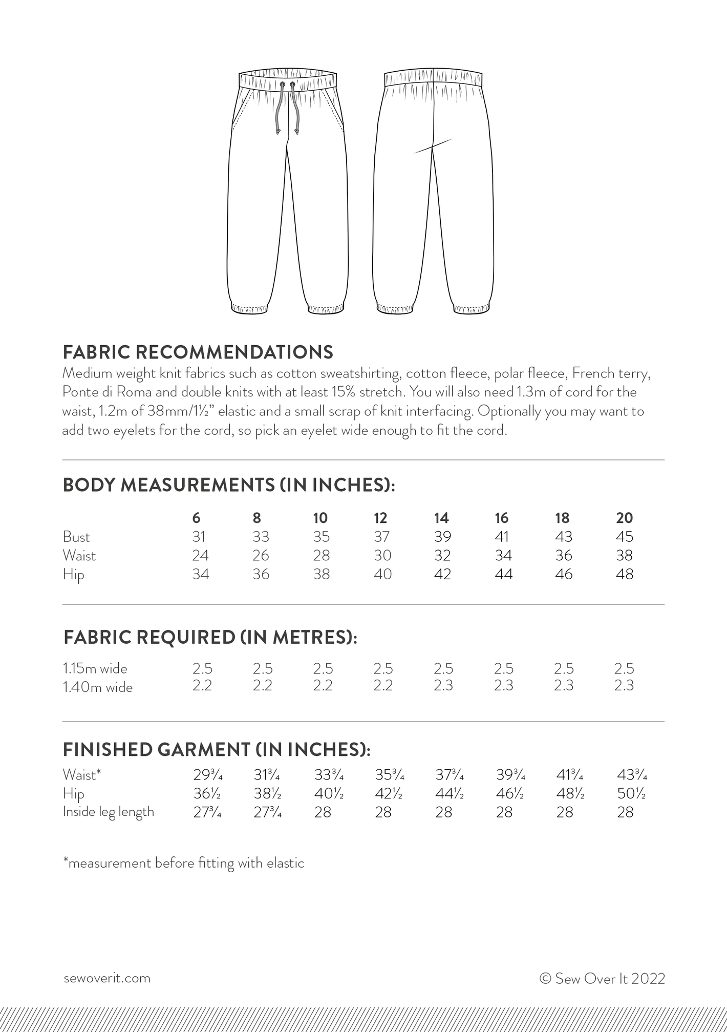 Ellis Joggers - Unisex Joggers PDF Sewing Pattern - Sew Over It