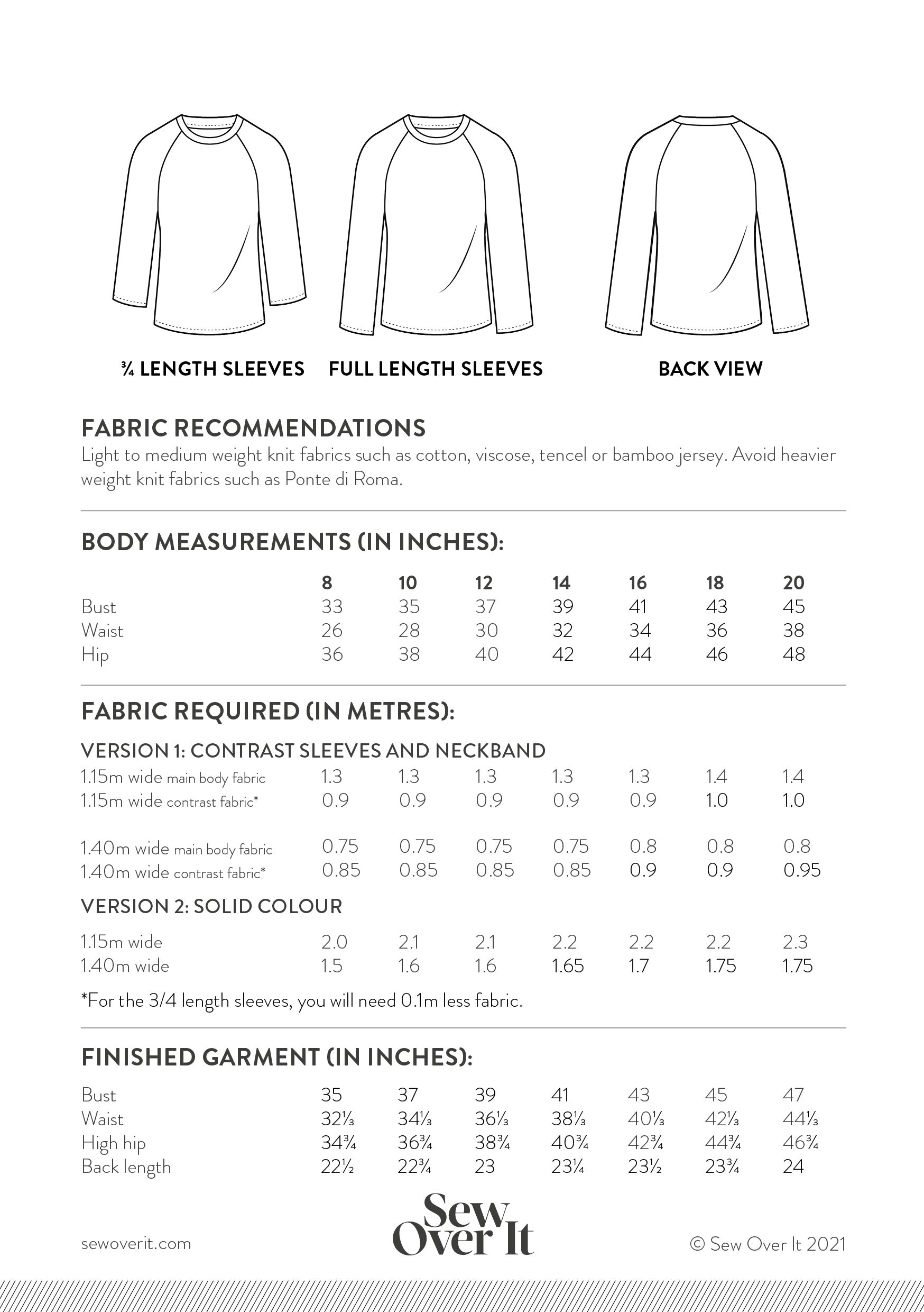 Hebden T-Shirt Sewing Pattern - Sew Over It