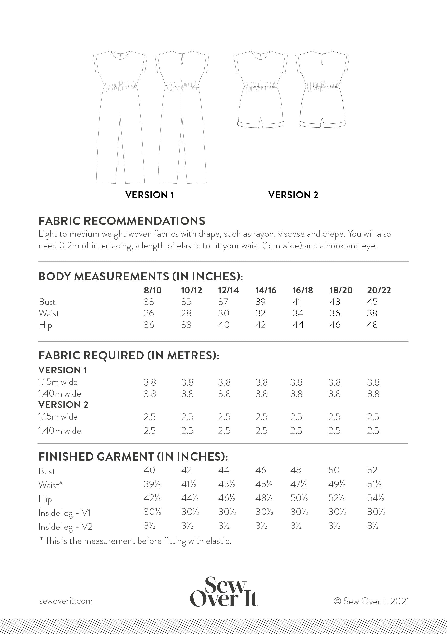 Poppy Playsuit PDF Sewing Pattern - Sew Over It